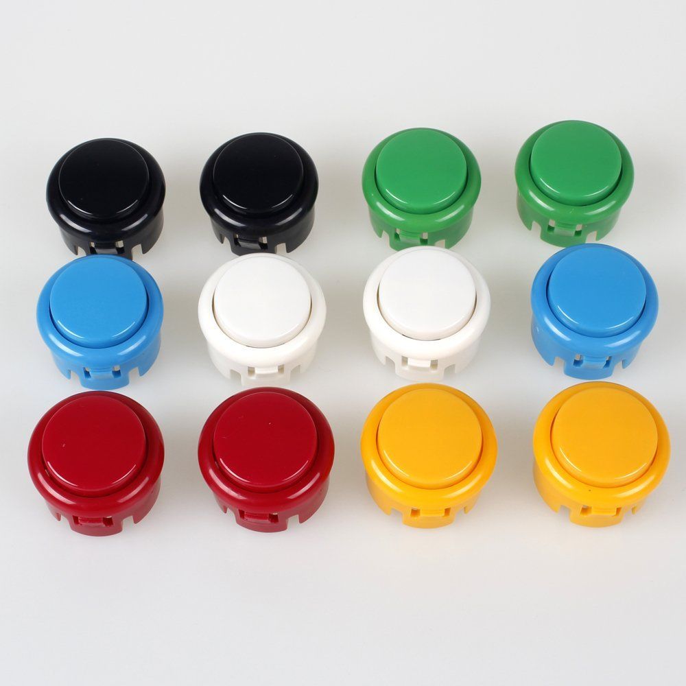 100x Arcade 30mm Push Buttons Switch Multicade For Arcade PC Games Mame Jamma KOF Arcade Pinball ...