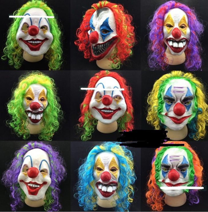 Scary Clown Mask Adult Halloween Evil Killer Fancy Dress Horror Jolly ...