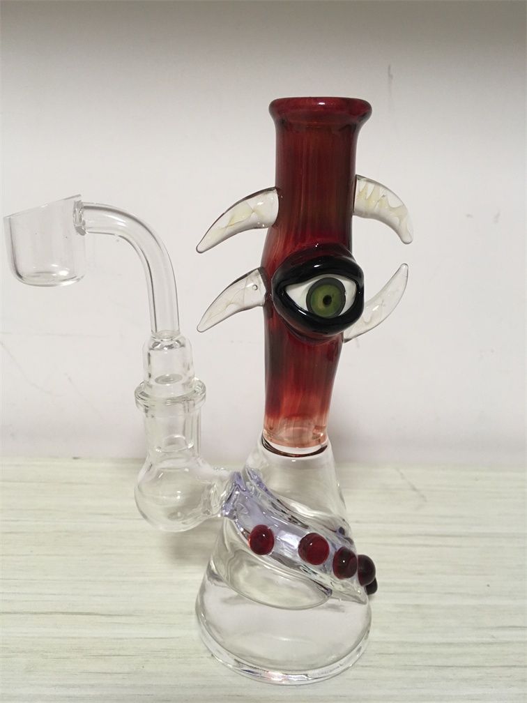 2019 Red Big Eyes Glass Bong Heady Oil Rigs 14mm Glass Bowl Smoking ...