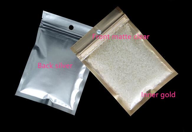 2017 Sunglass Ziplock Bag, 7.5*12cm Front Matte Clear Inner Gold ...