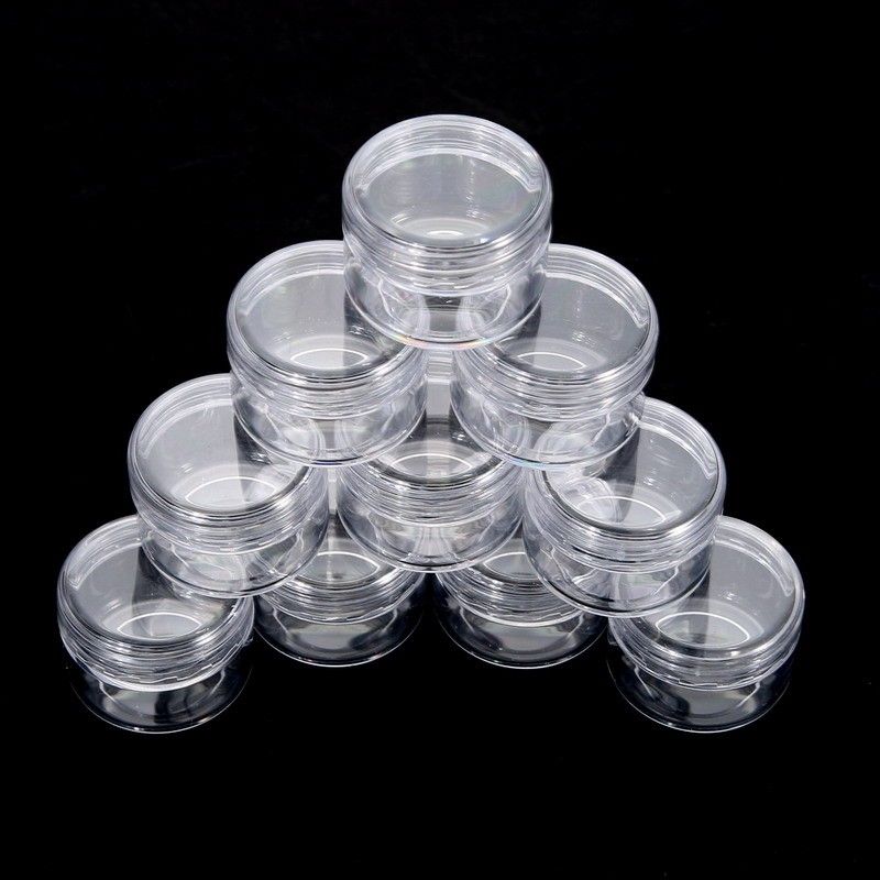 2017 Clear Plastic Cosmetic Sample Container 5 Grams Jars Pot Small ...