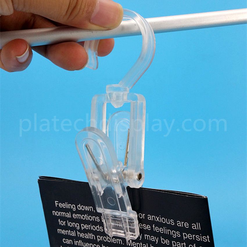 2020 Plastic POP Sign Display Clamp Clip Holder Hook Rotatable With ...