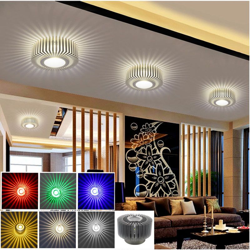 Round Led Wall Lamp Aisle Corridor Lighting Hotel KTV LED Ceiling Light ...