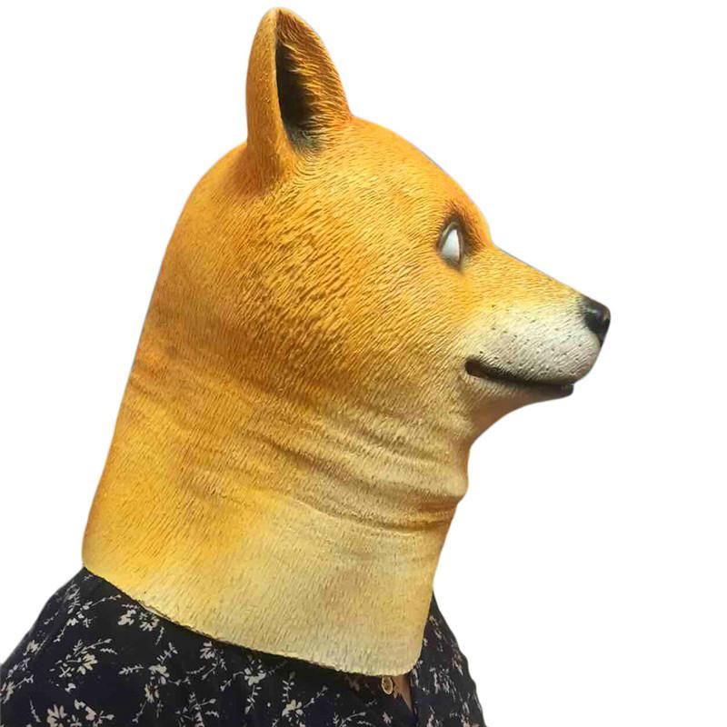 Cheap Funny Doge Dog Mask Cartoon Latex Halloween Party Mask Full Head ...