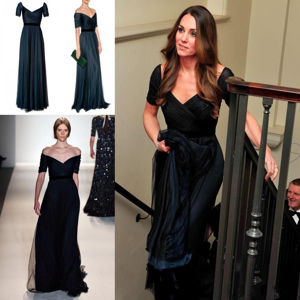 2016 Celebrity Kate Middleton Dresses Evening Wear Off Shoulder Short ...