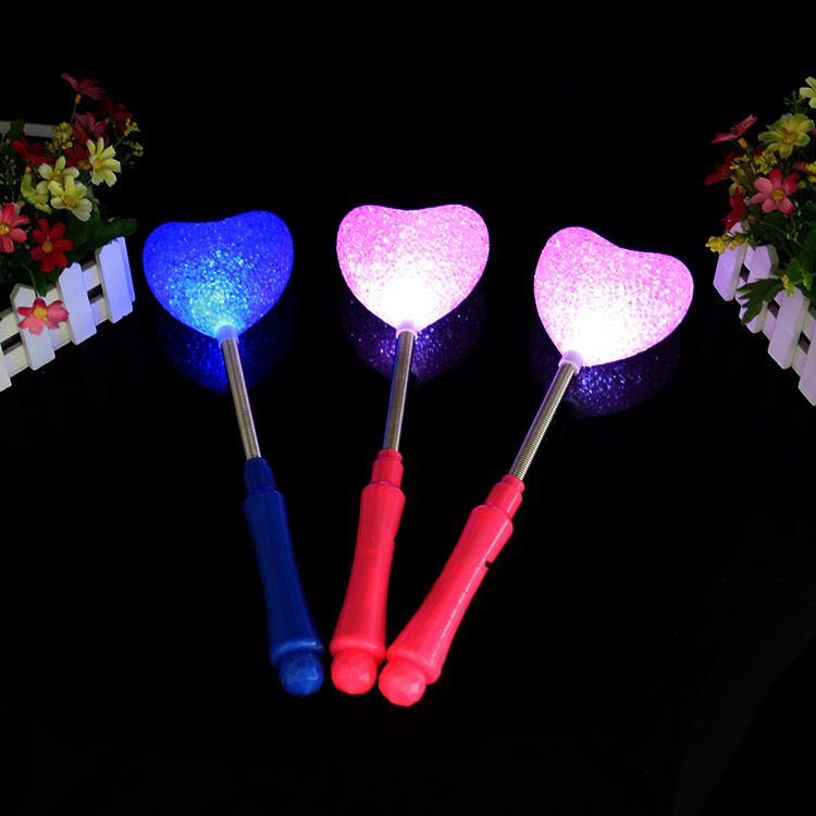 Star Love Heart Flower Wand Flashing LED Glow Light Sticks Blinking ...