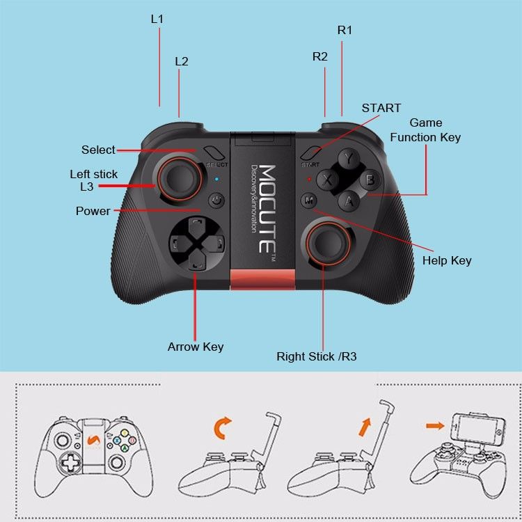 Wireless Gamepad Player Bluetooth 3.0 Game Controller Handle Joystick ...