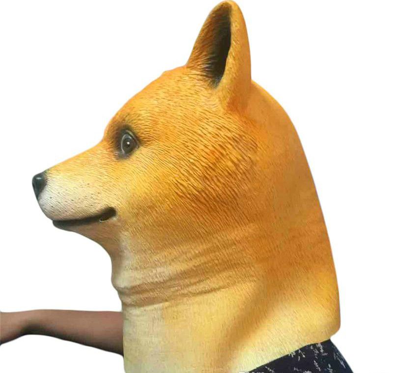 Cheap Funny Doge Dog Mask Cartoon Latex Halloween Party Mask Full Head ...