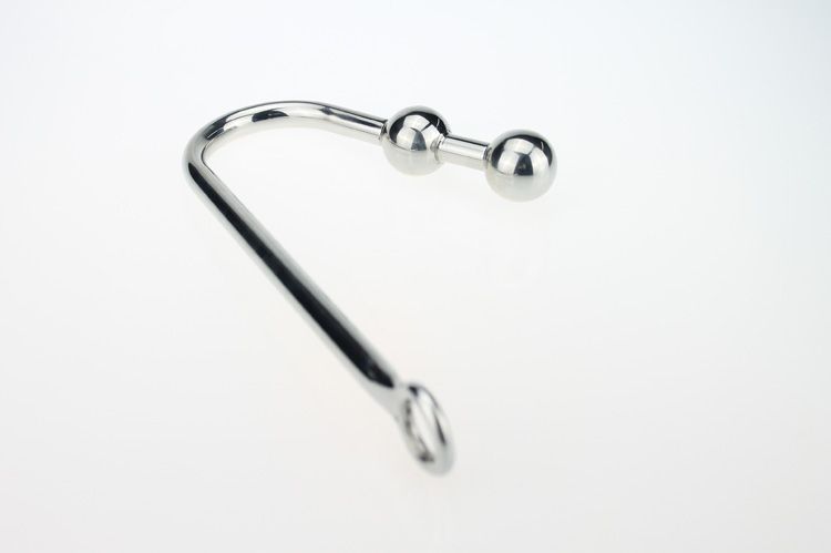 30250mm Stainless Steel Anal Hook Metal Anal Plug Buttplug With Two Balls Anal Beads Erotic