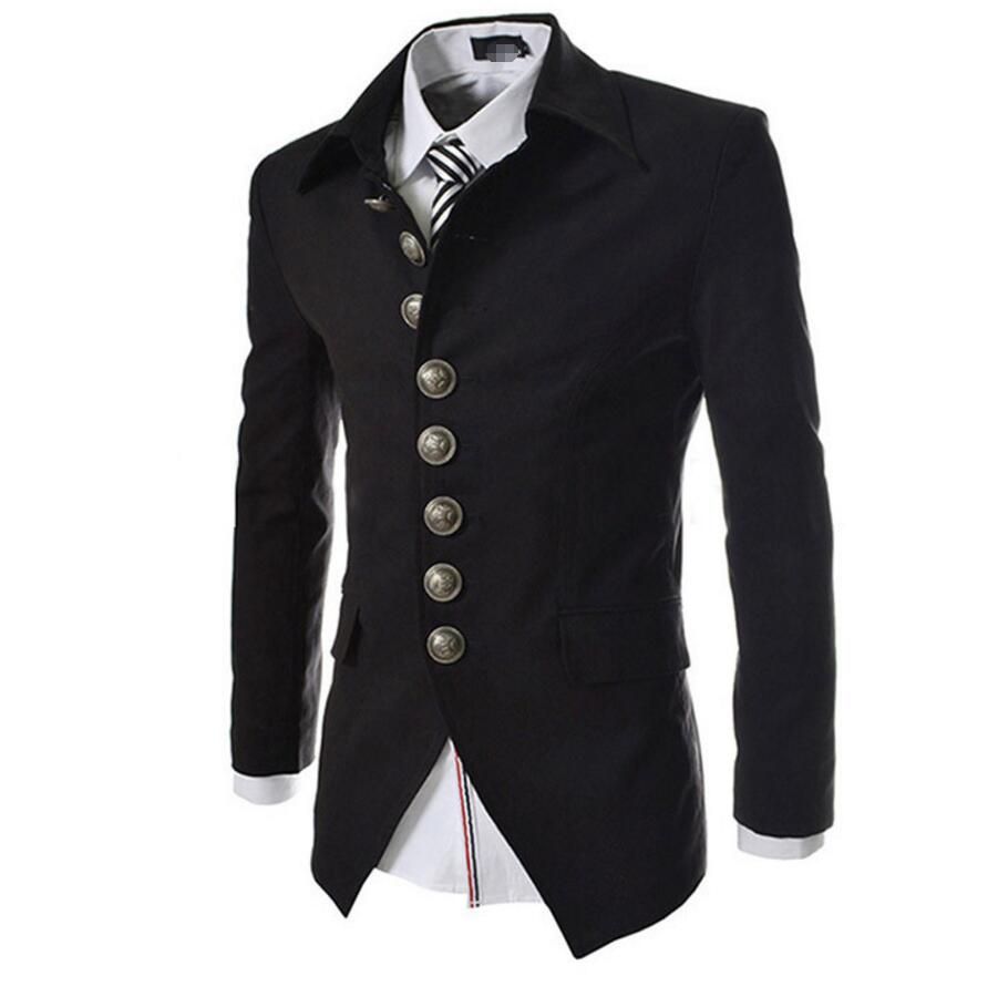 Casual Vintage Court Style Blazer Men Single Breasted Mens Slim Suit ...