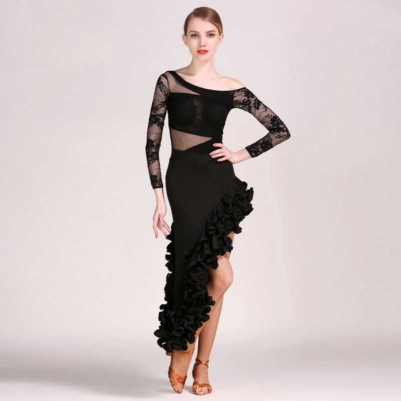 2018 2017 New Style Lace Women Latin Dress Latina Dance Dress Samba