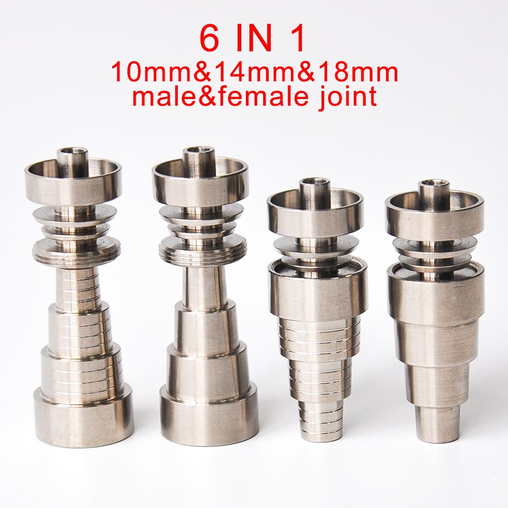 2021 Universal Domeless 6IN1 Titanium Nails 10mm 14mm 18mm Joint For ...