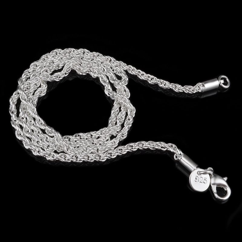 2020 Free Shipping16 30 Inch Silver Plated Necklace 3MM Snake Chain ...