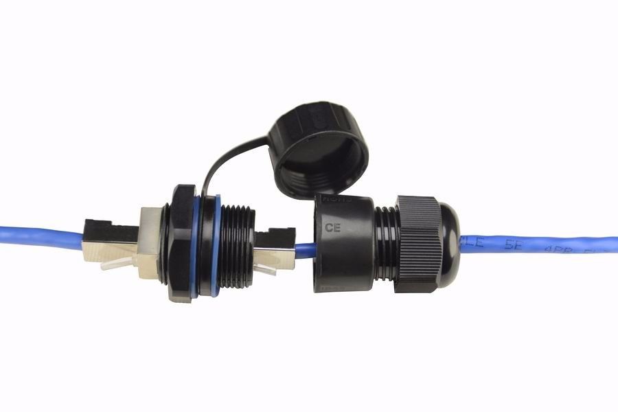 M25 Single Head Network RJ45 Water Proof Female Connector Shielded ...