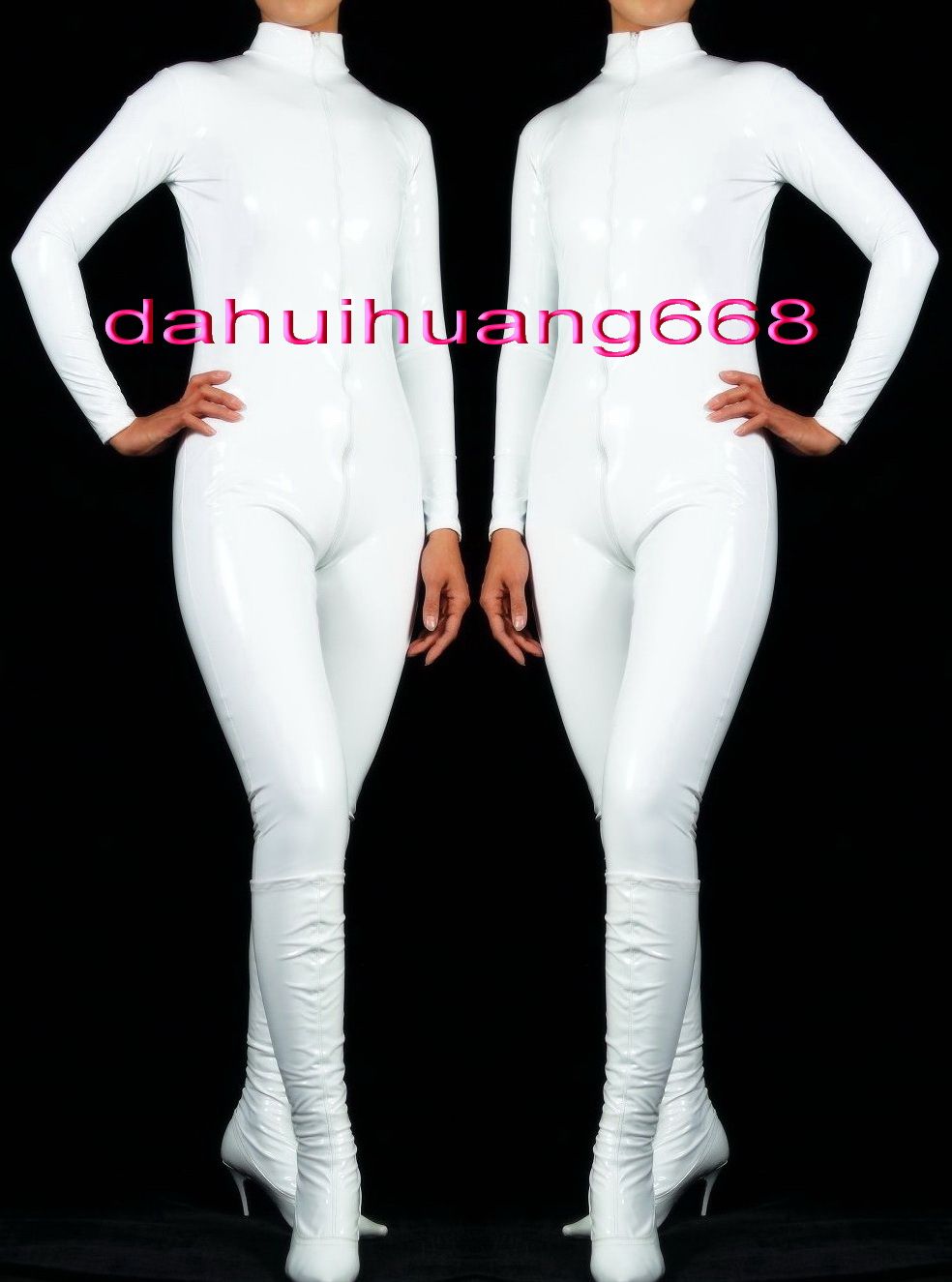2020 New Shiny White PVC Suit Catsuit Costumes Unisex Sexy PVC Bodysuit ...