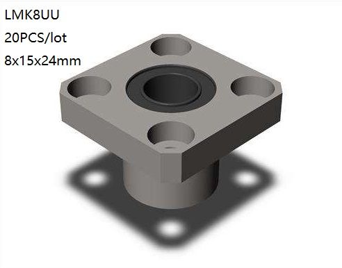 2020 LMK8UU 8mm Linear Ball Bearings Flanged Linear Bushing Square ...