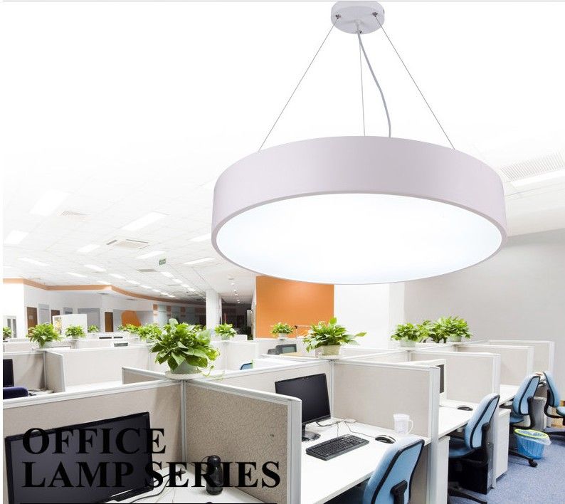 Round Pendant LED Chandelier Office Modern Minimalist Fashion Study ...