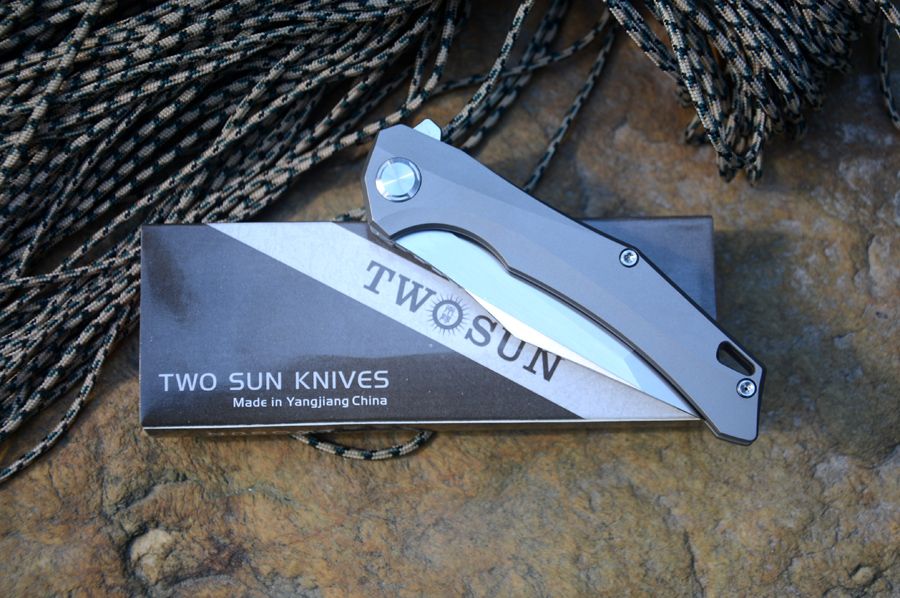 2020 TwoSun Knife New TS 43 3.75 Blade D2 Stainess Steel Satin Finished ...
