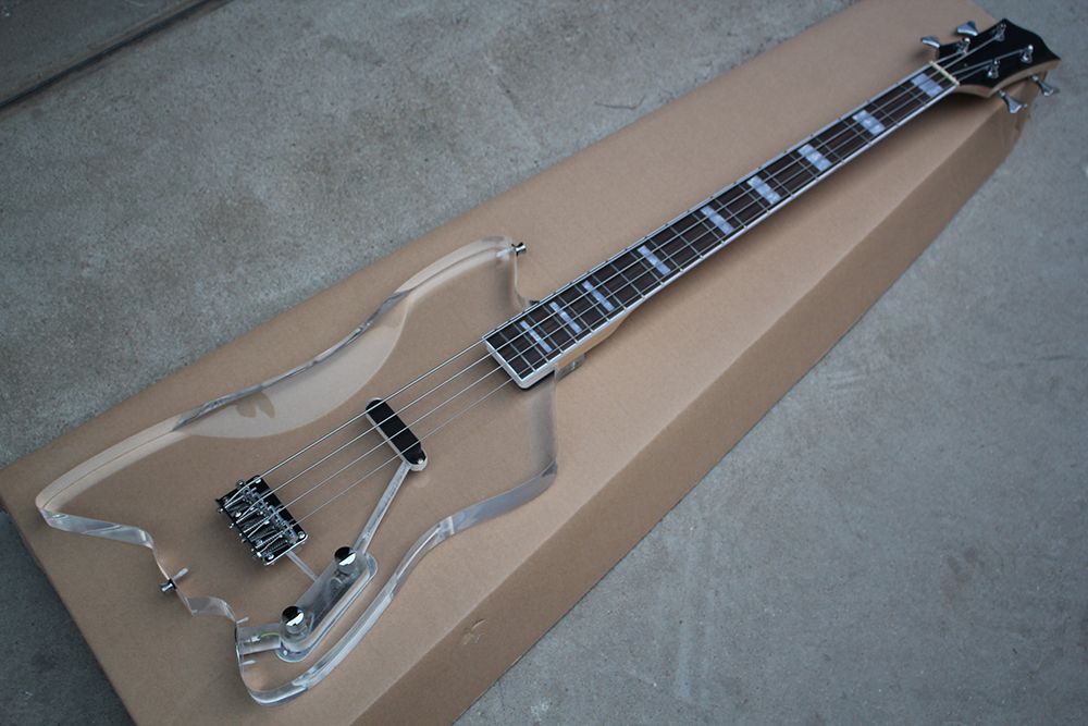 Acrylic Glass Electric Bass Guitar With Rosewood Fretboard,4 Strings,20 ...