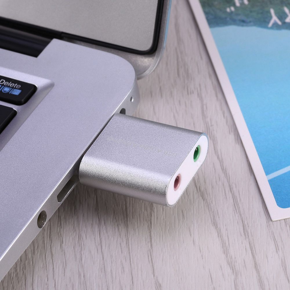 2020 White Color External USB 2.0 7.1 CH Virtual Audio Sound Card ...