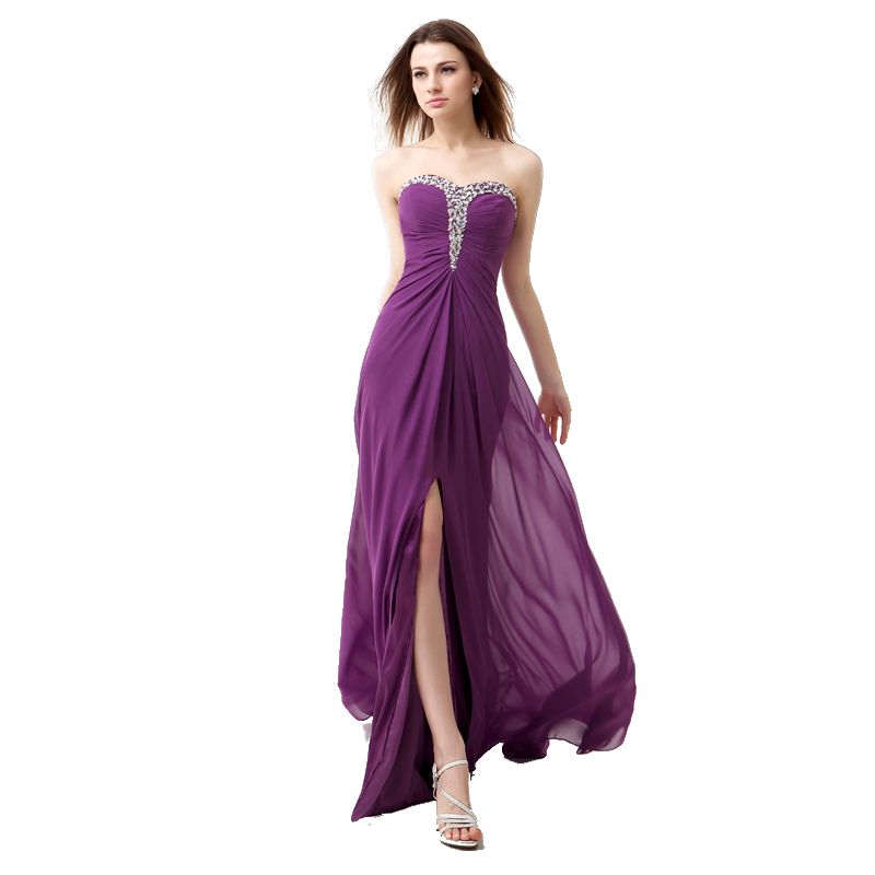 2020 New Elegant Purple Bra Formal Evening Dresses Bridesmaid Prom ...