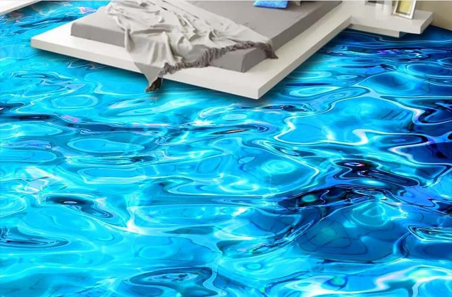 Motion Water Wave Bathroom Living Room Floor Ground 3d Pvc Floor ...