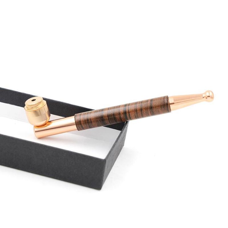 2020 Gold Smoking Pipe Metal High Quality Wood Colour Mini Herb Pipes ...