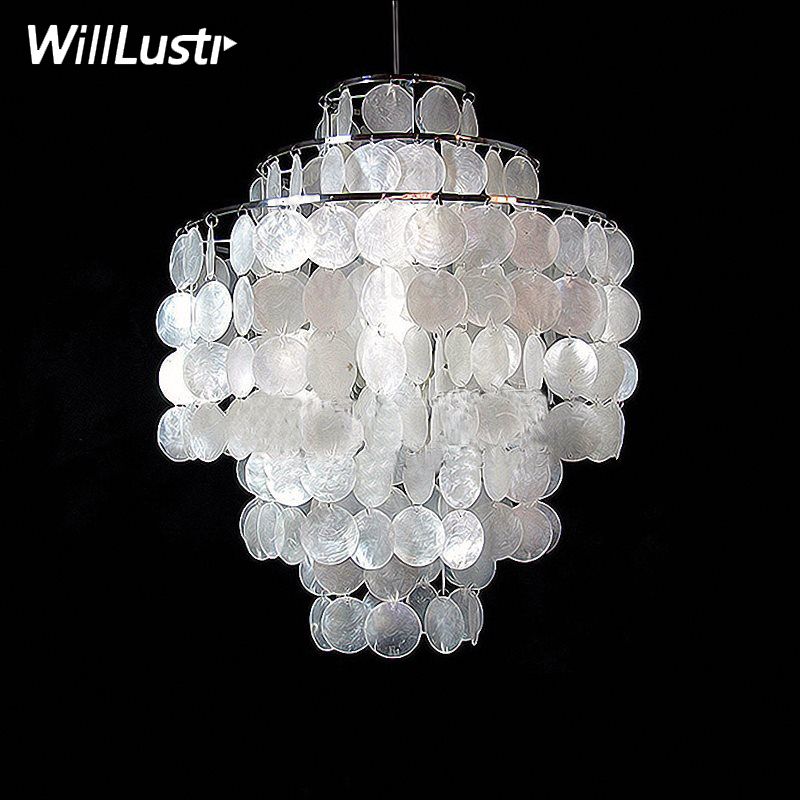 DIY Shell Pendant Light Diameter 26cm 38cm Shell Lamps Fun 3 Circles ...