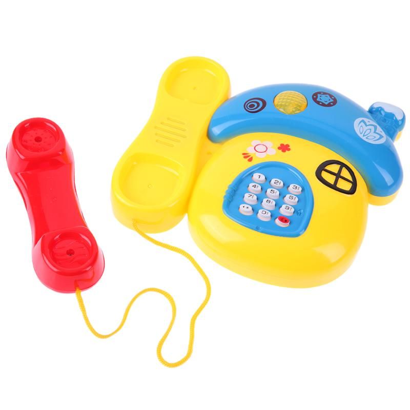 Mushroom Plastic Telephone Toy Kids Early Education With Music Light ...