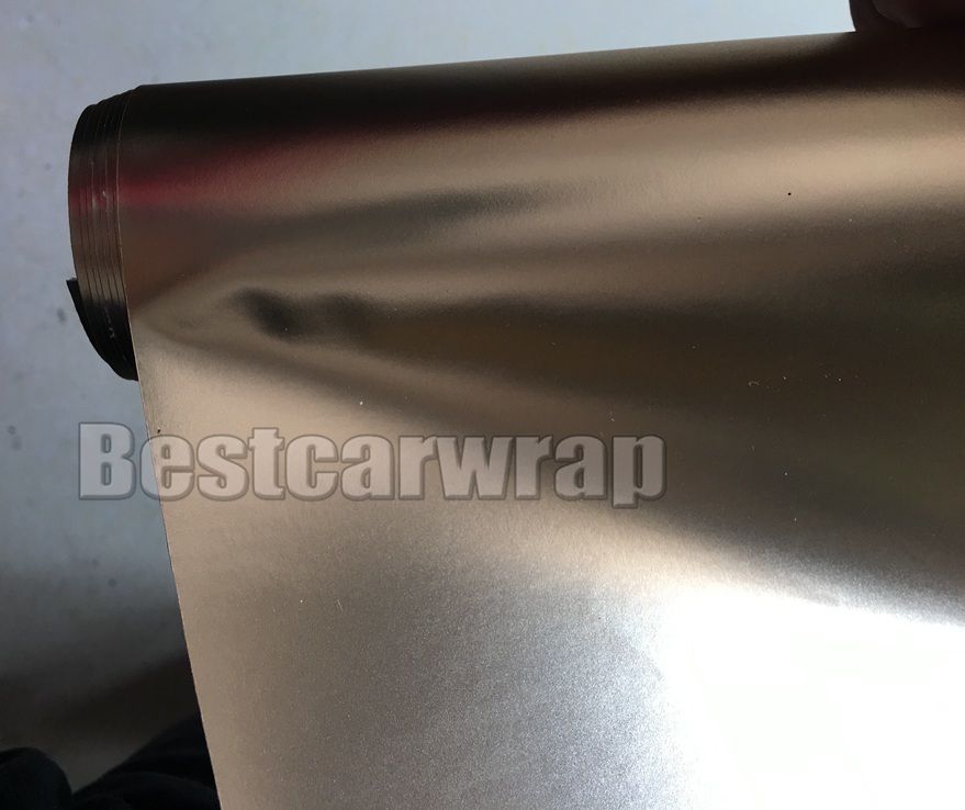 2021 Champagne Gold Satin Chrome Vinyl Wrap Sticker With Air Bubble ...