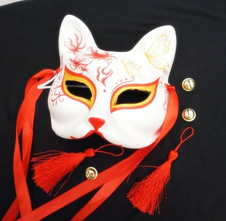 2021 Japanese Anime Upper Half Face Hand Painted Fox Mask Cat Mask ... 2021 Japanese Anime Upper Half Face Hand Painted Fox Mask Cat Mask ...