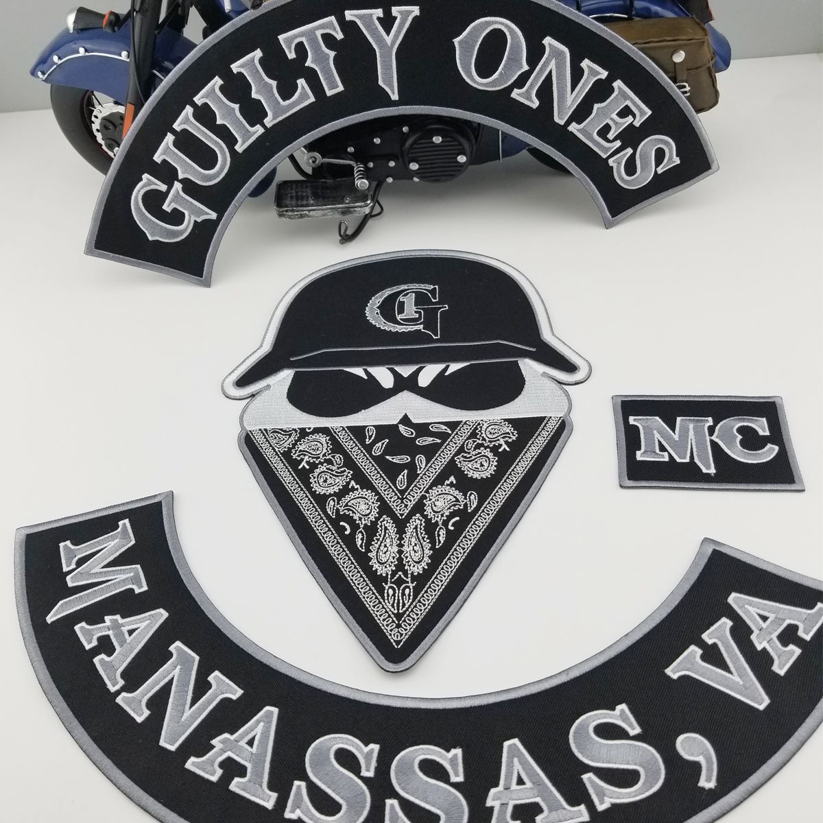 2021 Newest GUILTY ONES MC Iron On Patch Motorcycle Biker Large Full ...