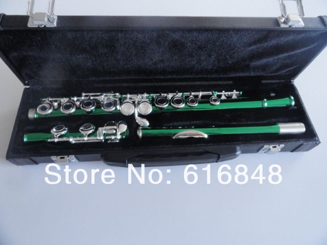 Beautiful Green Flute 16 Hole Closed Nickel Silver Keys Plus The E Key ...