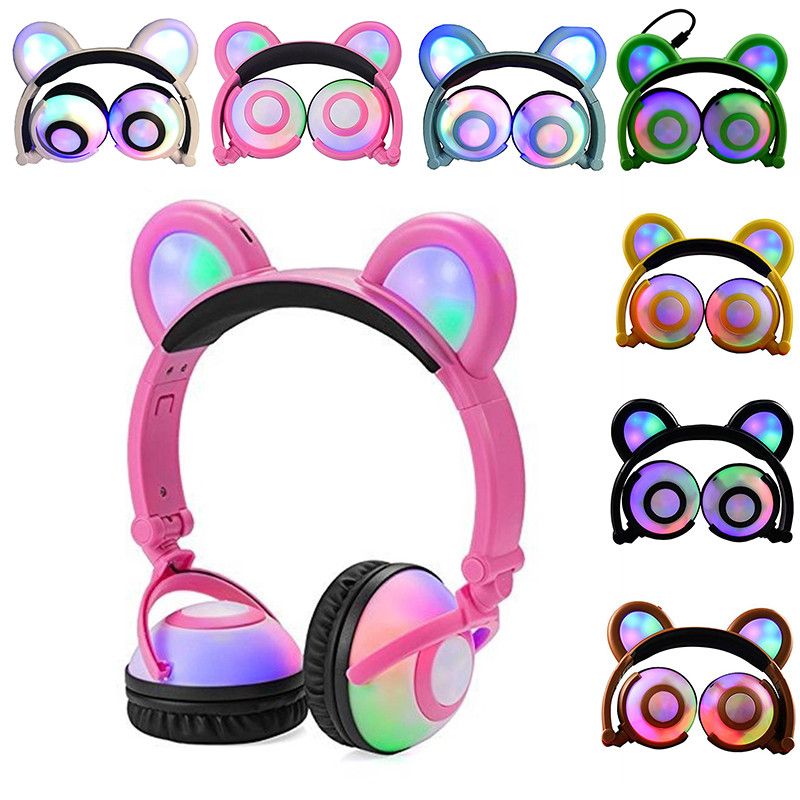 Foldable Cat Ear Headband Headphones Fully Flash LED Light Cats ...