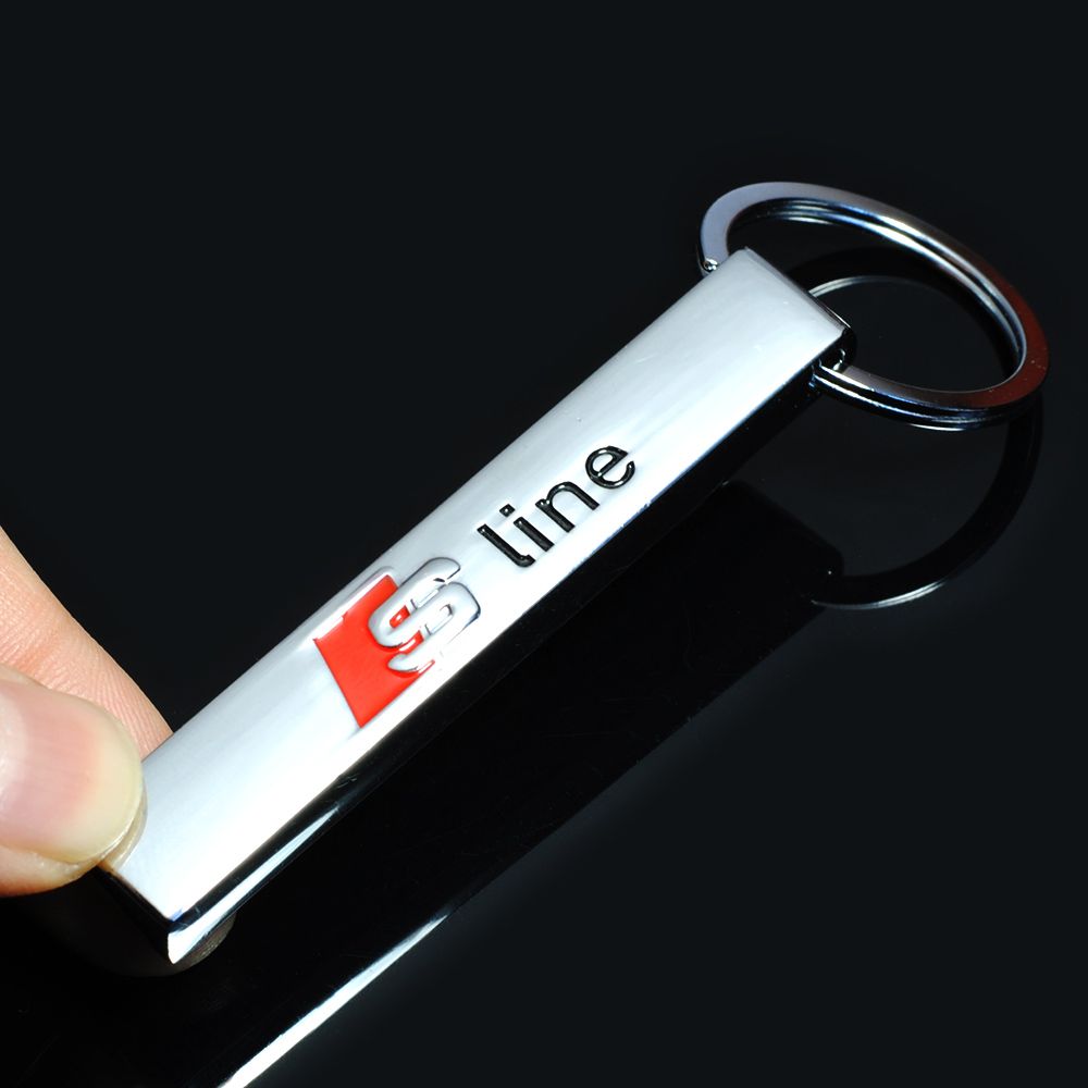 Metal S Line Car Key Chain Ring Fob Car Keychain For Audi Sline RS Logo ...