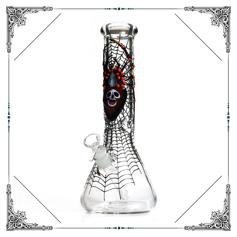 2021 7MM Thick Spider Glass Bong Perc Clear Bottom Waterpipes Beaker ...