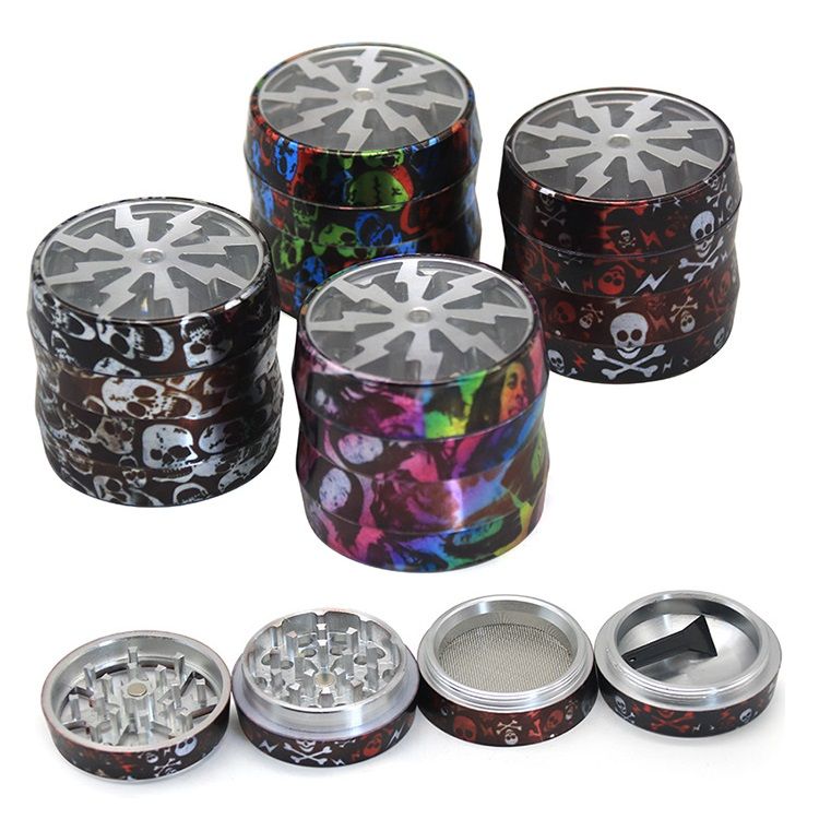 2020 Camouflage Skull Ghost Head Herb Grinder 50mm 4 Layer Tobacco ...