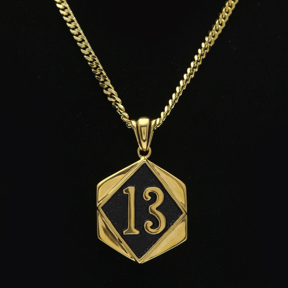 Wholesale Unisex Trendy Hip Hop Bling Jewelry Gold Plated Lucky Number ...