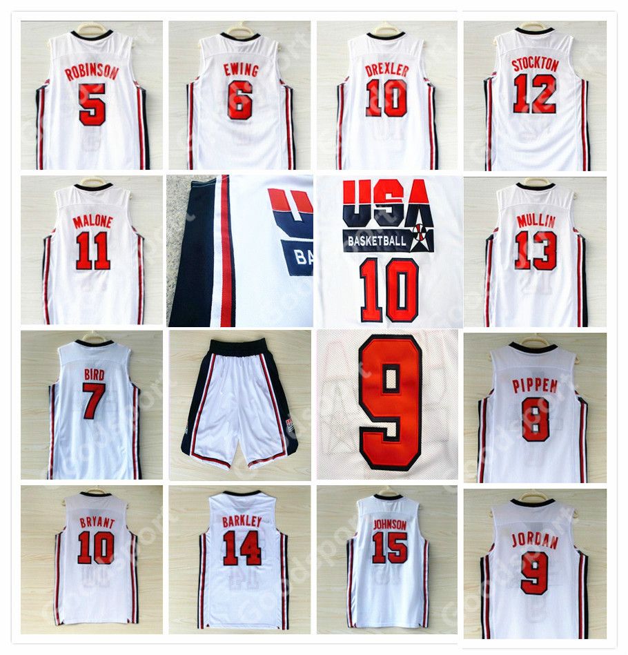 2019 1992 Dream Team Jersey 9 Michael 5 Robinson 6 Ewing 7 Larry Bird 8 ...