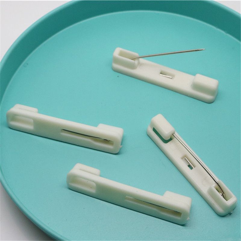 2020 White Plastic Safety Pin Plastic Pin Brooch Base For DIY Jewelry ...