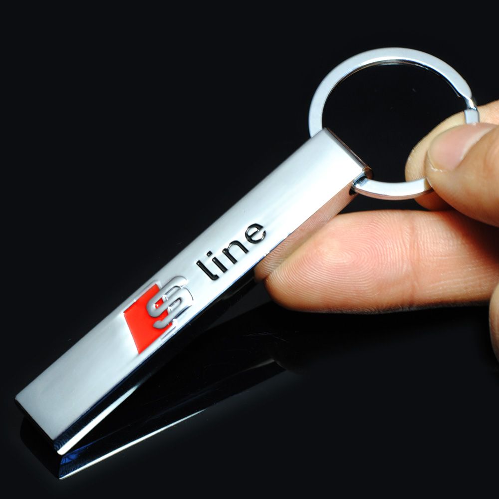 Metal S Line Car Key Chain Ring Fob Car Keychain For Audi Sline RS Logo ...