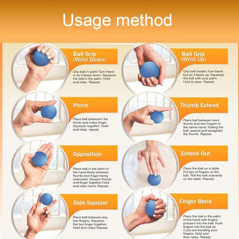 Round Grip Balls Finger Grip Strengthening Therapy Stress Massage Balls ...