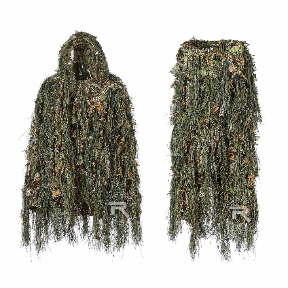 2021 Woodland Camouflage Ghillie Suit Light Weight Hunting Suit, Voice ...