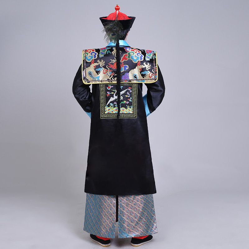 2021 New Black And Blue The Qing Dynasty Ministers Costumes Male ...
