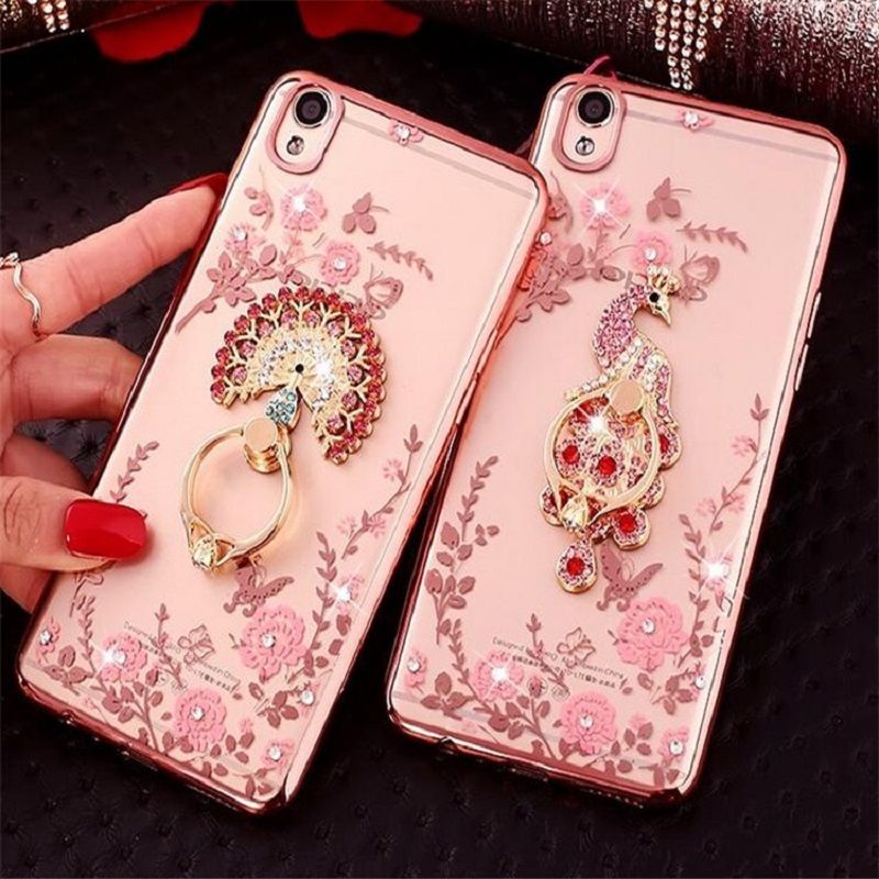 Luxury Bling Diamond Ring Holder Phone Case Secret Garden Flower ...