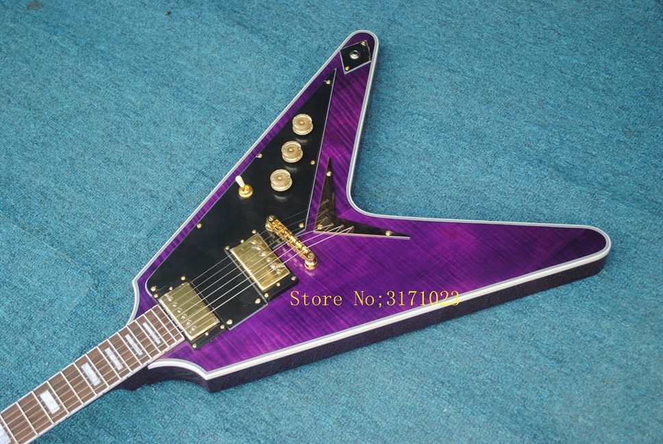 Music Guitar Purple Custom 1958 Flying V Electric Guitar China Guitar ...