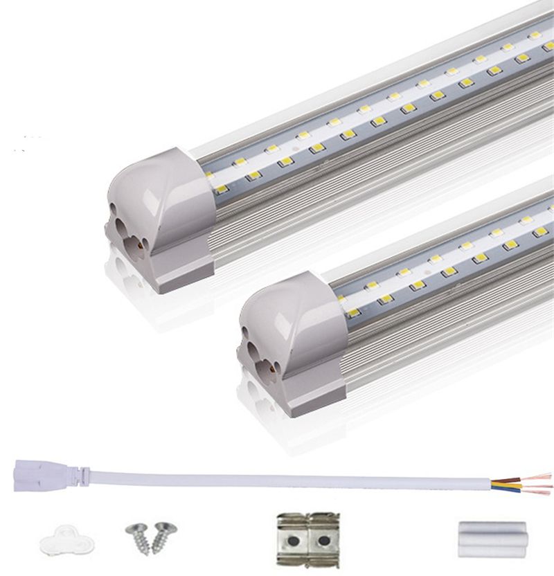 T8 LED Tubes 2FT 3FT Double Row Integrated LED Light Bulbs 18W 28W ...