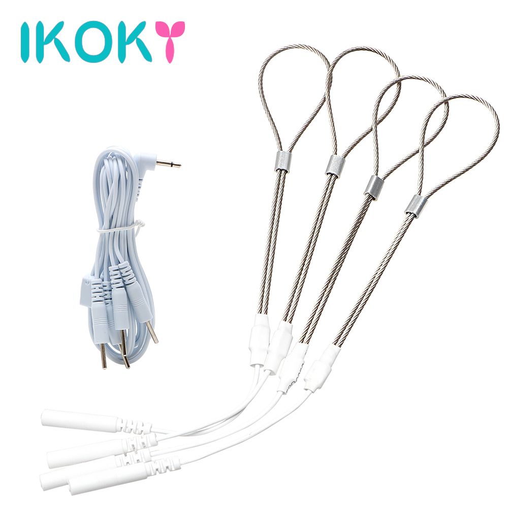 IKOKY Wire Loop Electric Penis Massager Cock Rings Electric Shock ...