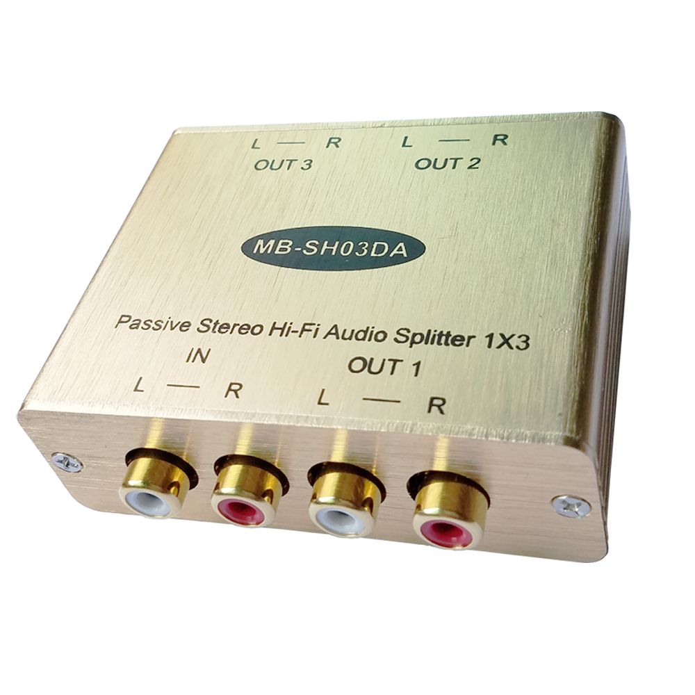 2019 3 CH Stereo Audio Splitter Stereo RCA Audio Splitter Analog Audio ...
