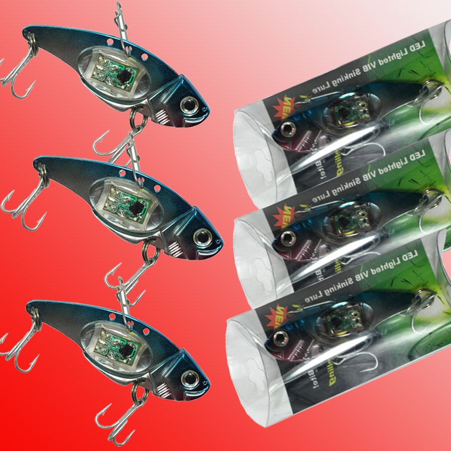 Wholesale BRAND LED Fishing Lures Flash LED Light Spoon Bass Muti ...